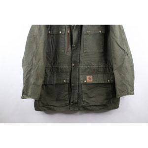 90s Carhartt Mens 2XL Distressed Blanket Lined Chore Barn Jacket Green USA, Vintage Carhartt ...
