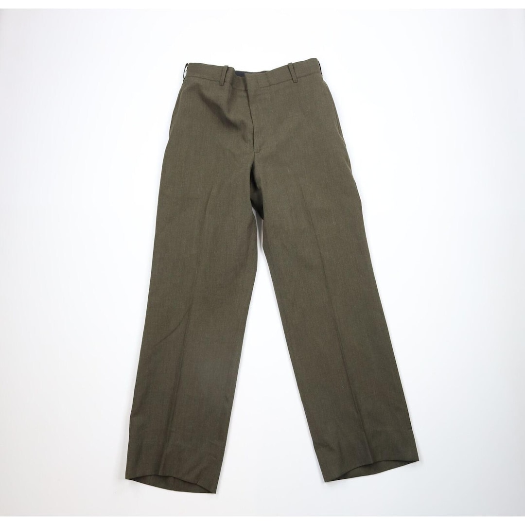 90s US Military Mens 30x31 Wool Blend Marine Corps Trousers Pants Green ...