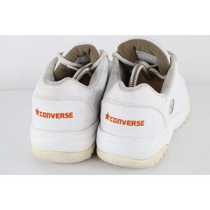 90s Converse Mens 10 Distressed Spell Out Leather Shell Toe Shoes White ...