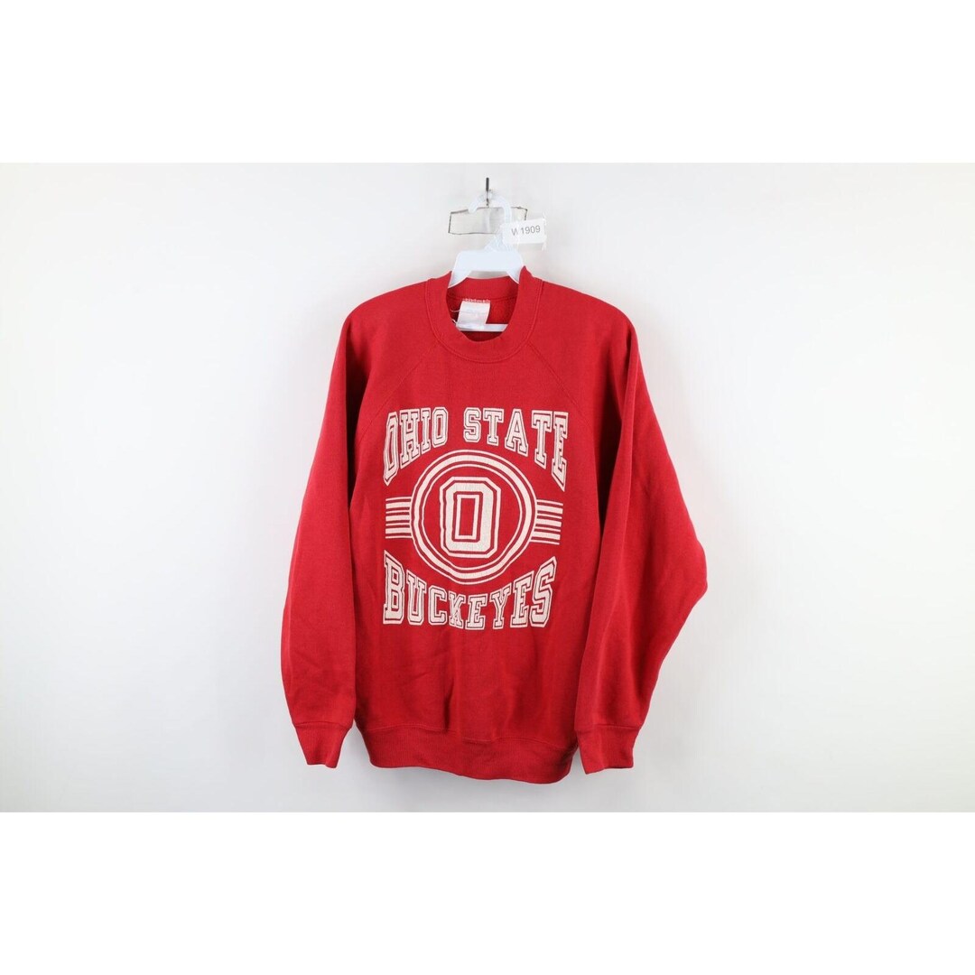 90s Mens L Distressed Spell Out Ohio State University Crewneck ...