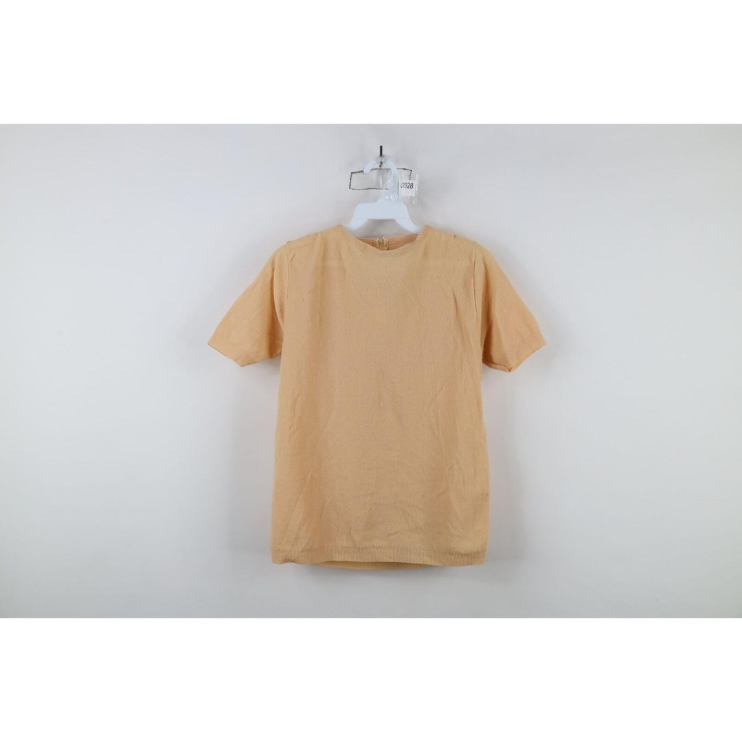 70s Ban Lon Womens 38 Blank Knit Back Zip Short Sleeve T-shirt Beige ...