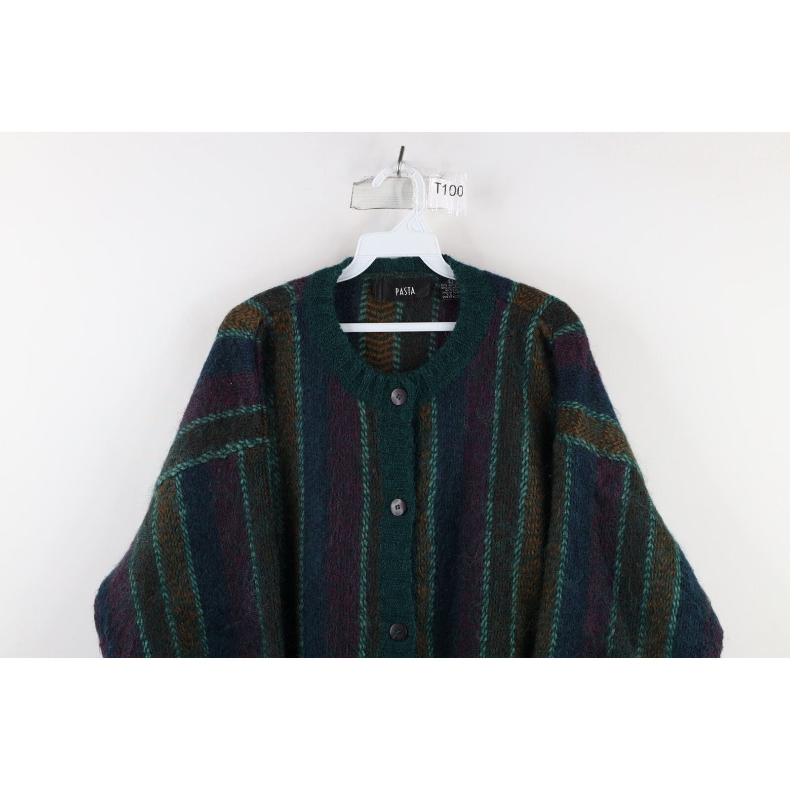 90s Streetwear Womens Large Rainbow Striped Wool Mohair Knit 90s Streetwear Womens Large Rainbow Striped Wool Mohair Knit