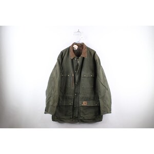 90s Carhartt Mens 2XL Distressed Blanket Lined Chore Barn Jacket Green USA, Vintage Carhartt ...