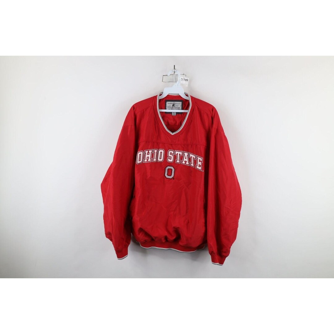 90s Mens Large Spell Out Ohio State University Pullover Windbreaker ...