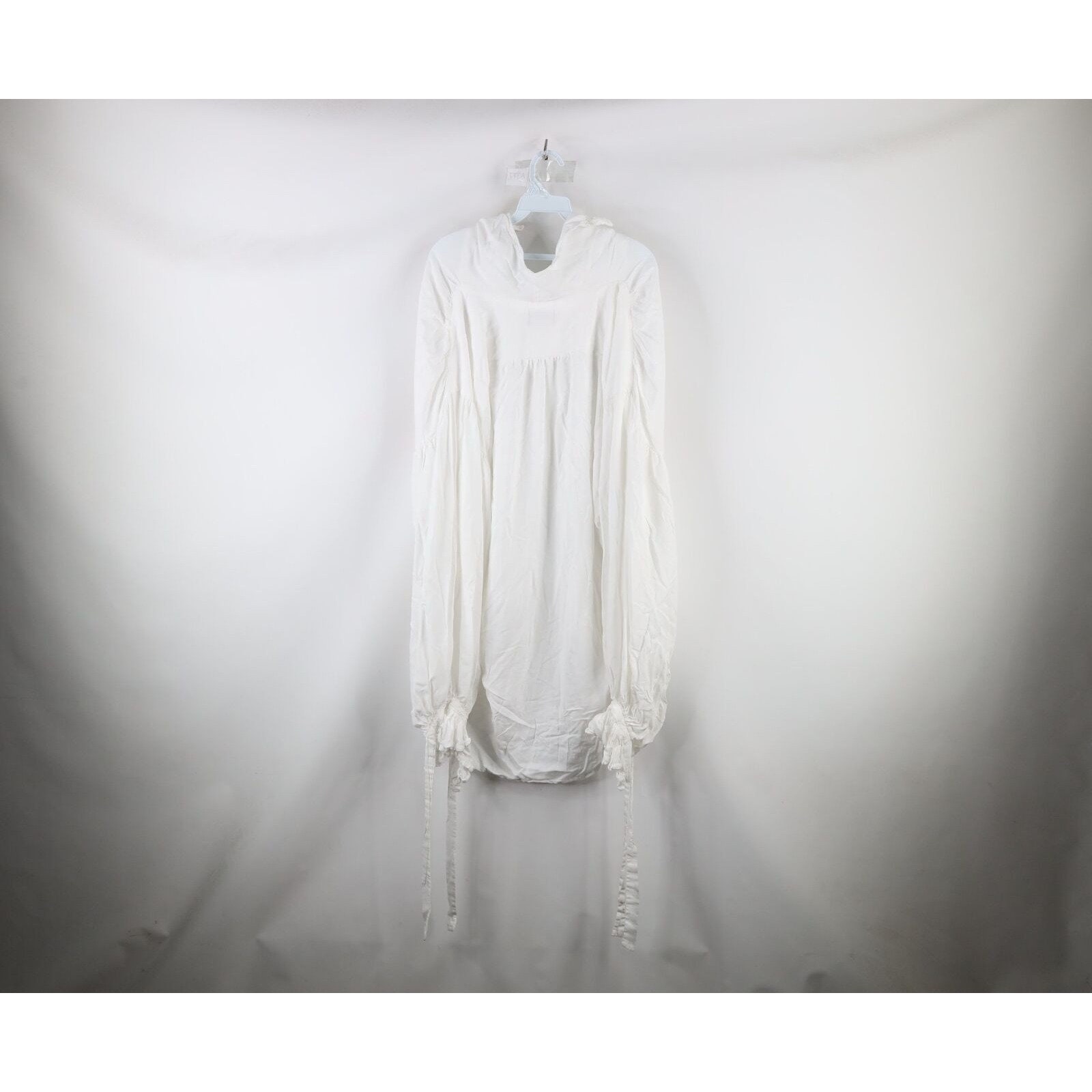 90s Mens 4XL Medieval Renaissance Ruffled Lace up Collared Shirt White ...