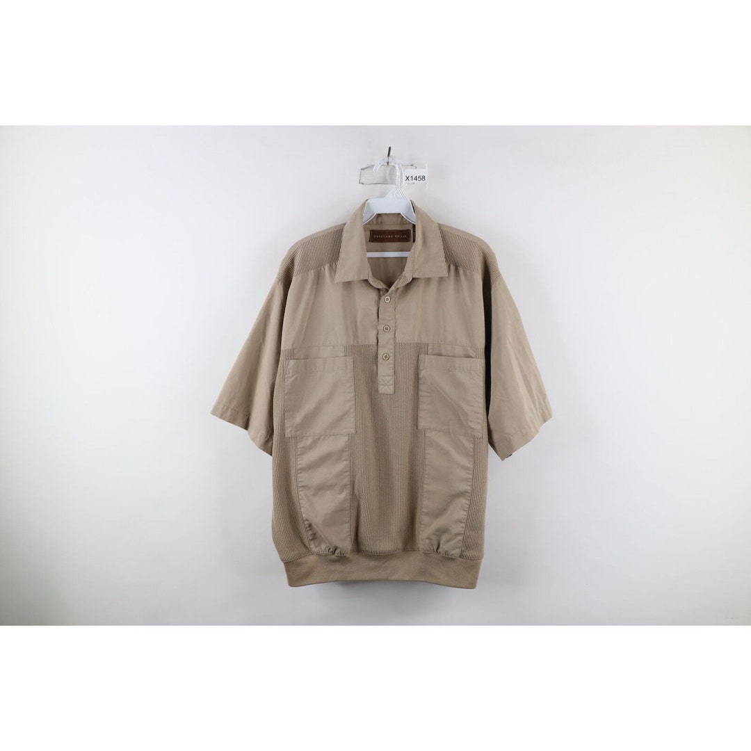 90s Streetwear Mens Large Faded Ribbed Knit Collared Pullover Polo ...