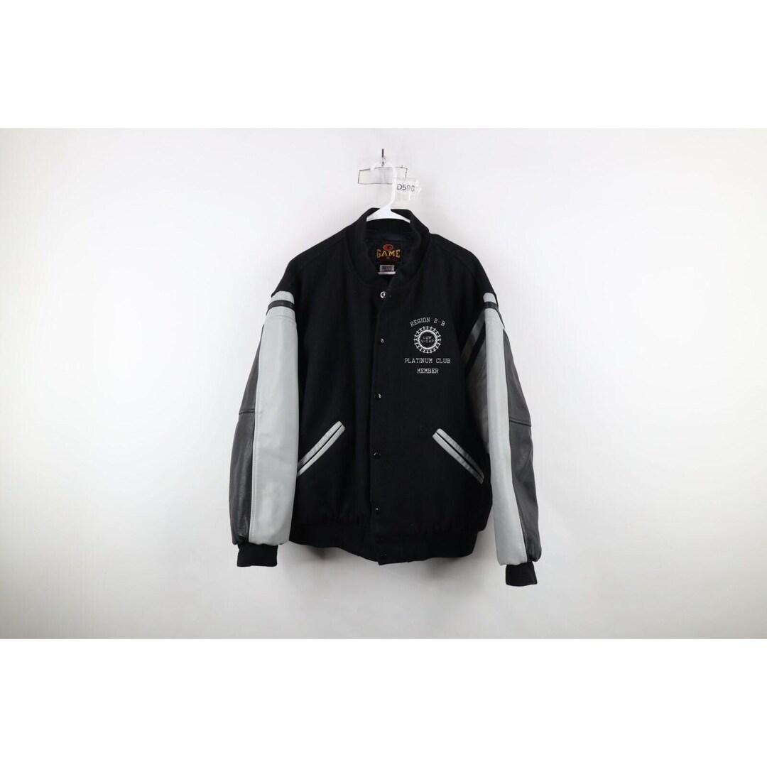 90s Mens XL Union UAW United Auto Workers Wool Leather Varsity Jacket ...