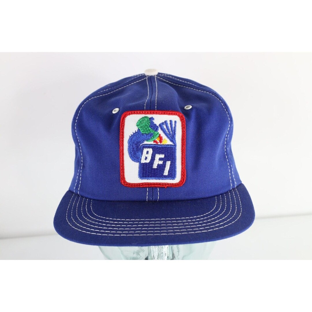 80s Streetwear K Brand BFI Garbage Can Patch Snapback Hat Cap Blue USA ...
