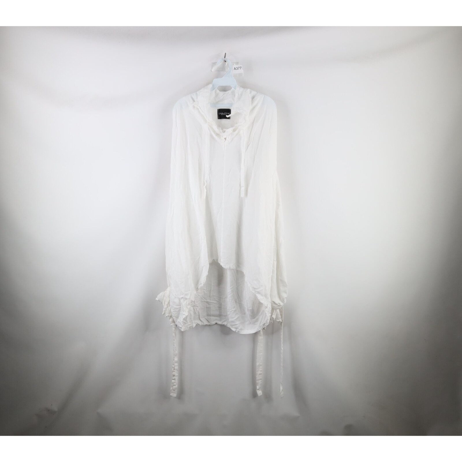 90s Mens 4XL Medieval Renaissance Ruffled Lace up Collared Shirt White ...