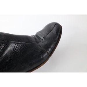 70s Hanover Mens Size 7 Distressed Side Zip Leather Chelsea Boots Black ...