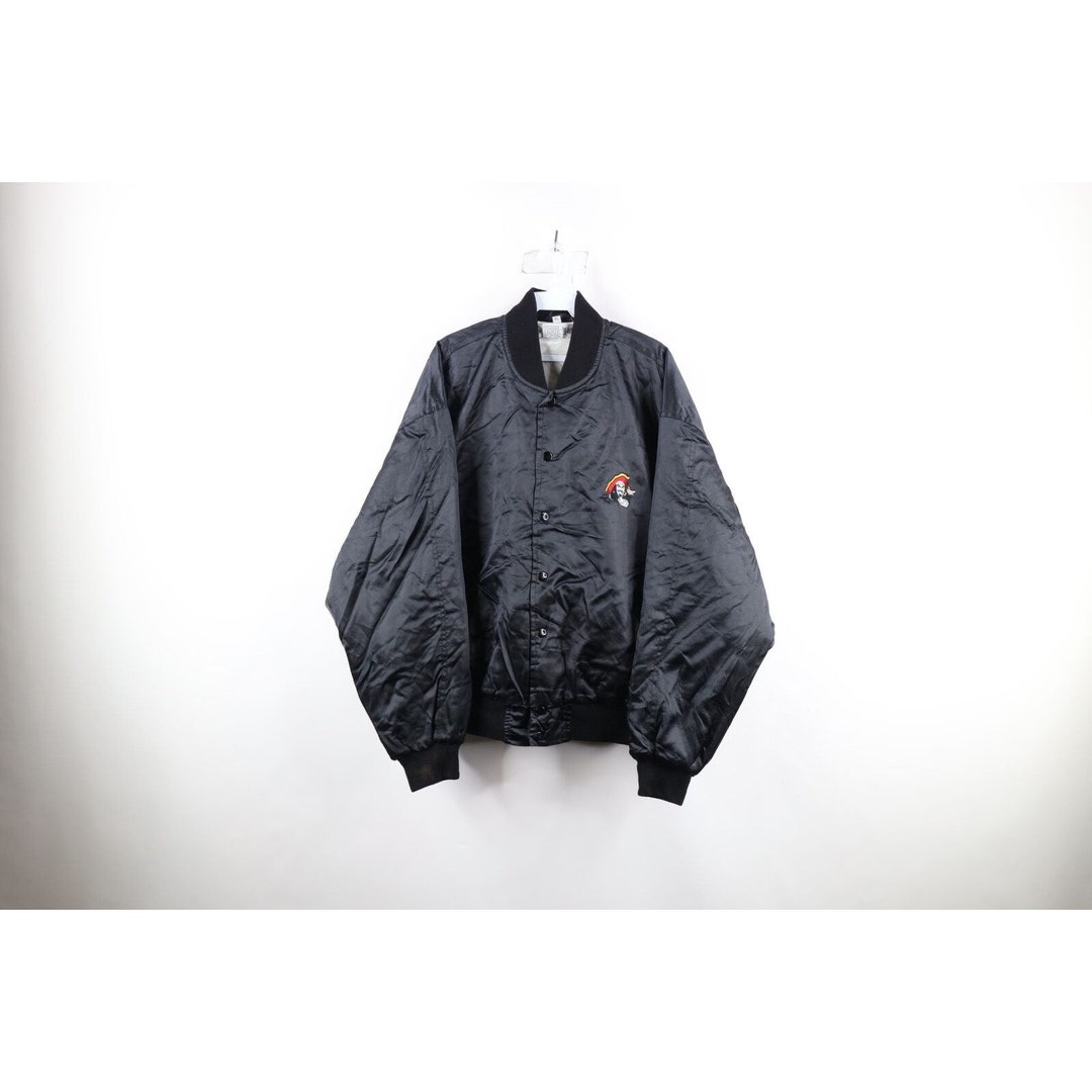 90s Mens XL Distressed Spell Out Captain Morgan Rum Satin Bomber Jacket ...