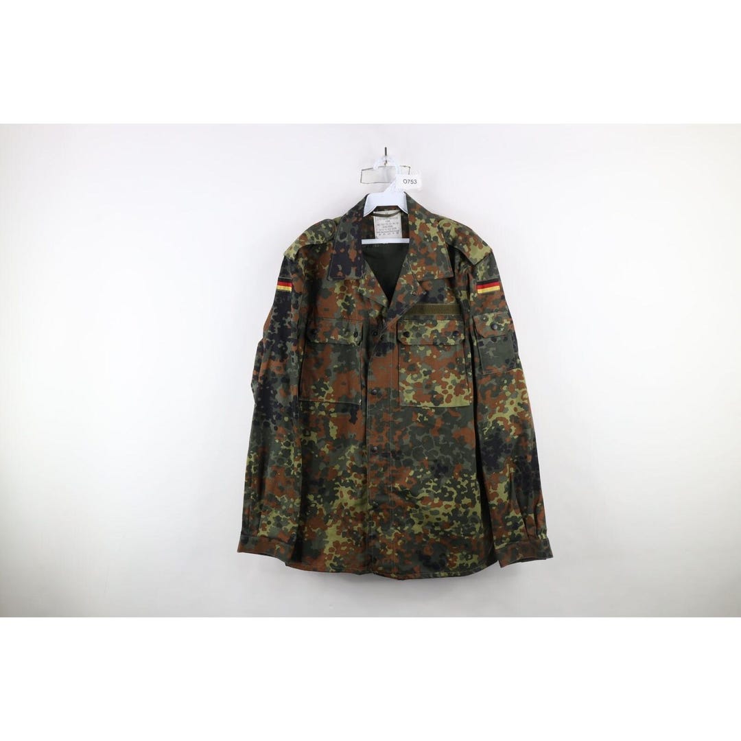 90s German Military Mens Size 185 195 Camouflage Field Combat Jacket ...