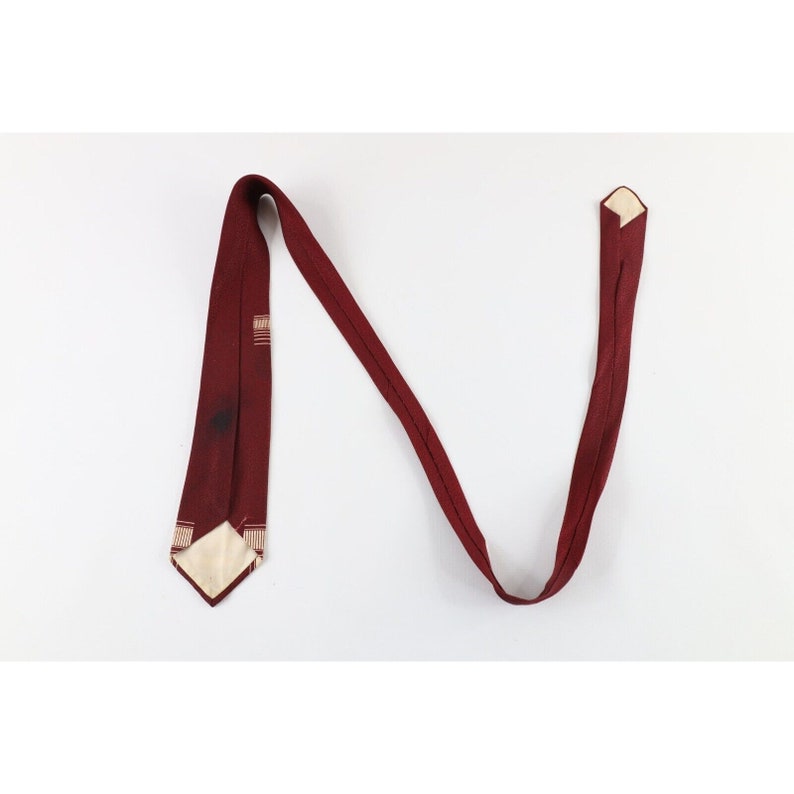 30s 40s Rockabilly Distressed Silk Geometric 4 Fold Neck Tie - Etsy