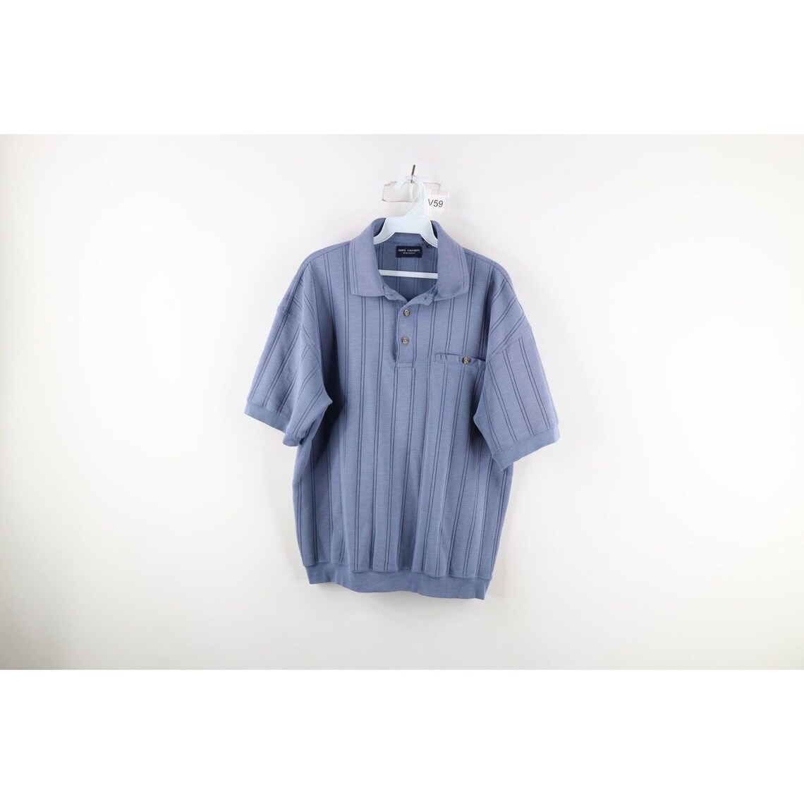 90s Streetwear Mens Large Faded Striped Collared Pullover Polo Shirt ...