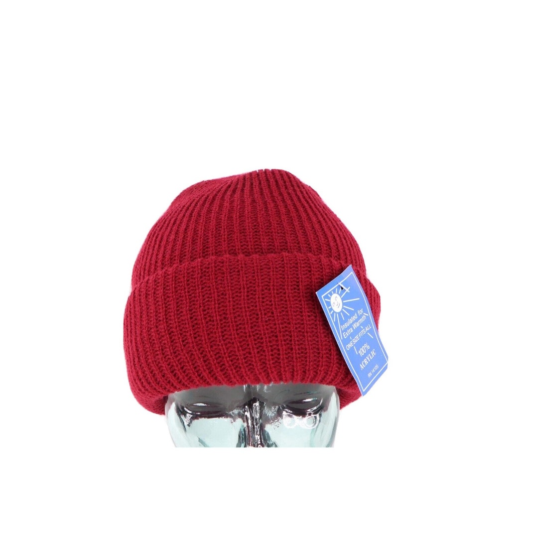 NOS Vintage 90s Streetwear Blank Double Faced Chunky Knit Beanie Hat ...