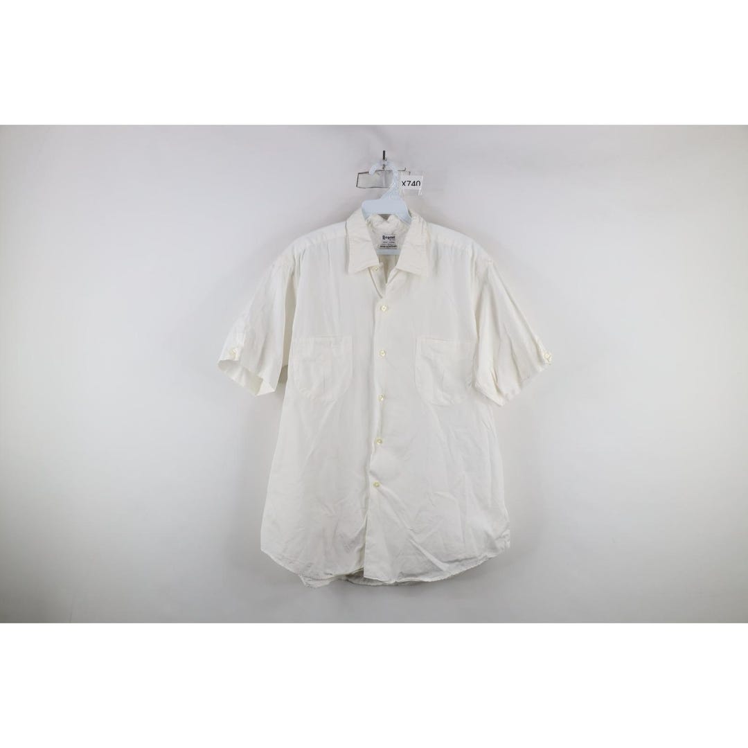 50s Rockabilly Mens XL Sheer 2x2 Fabric Single Needle Button Shirt USA ...