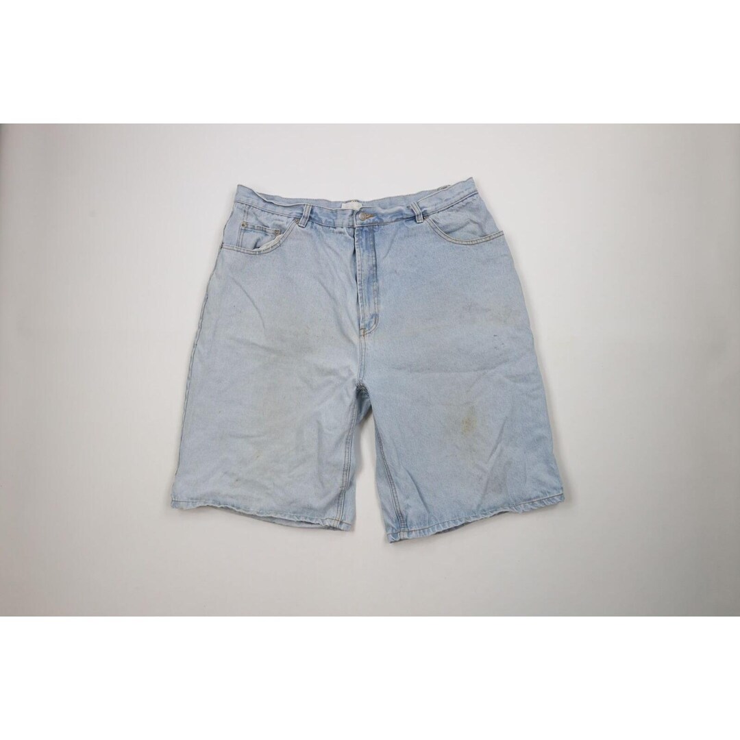 90s IOU Mens 38 Distressed Baggy Fit Denim Jean Shorts Jorts Cotton ...