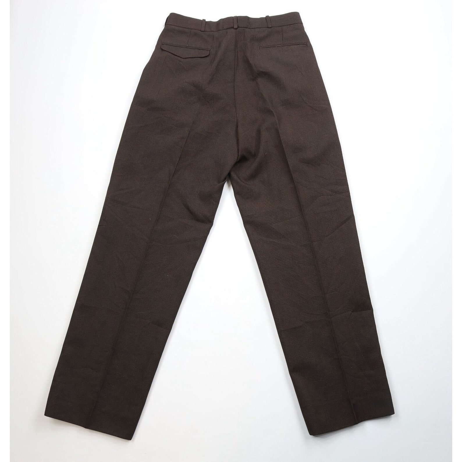 70s Streetwear Mens Size 30x32 Pleated Wide Leg Chino Pants Brown Plaid ...
