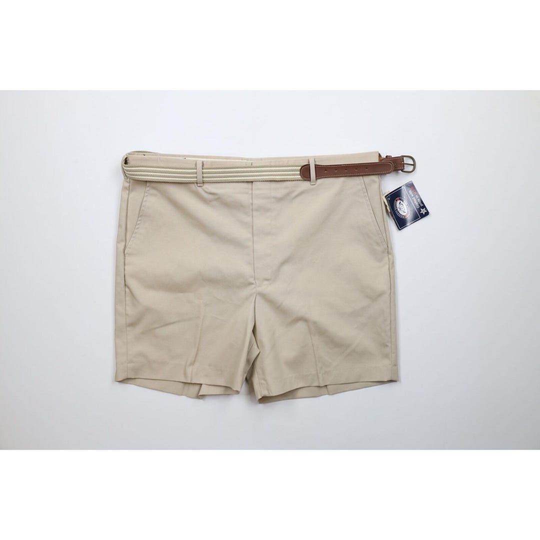 Deadstock Vintage 70s Streetwear Mens 36 Belted Above Knee Chino Shorts ...