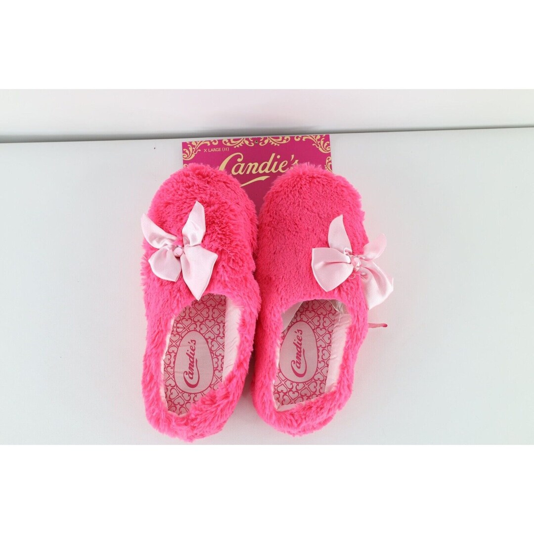 Deadstock Vintage Y2K Candies Womens 11 Bowtie Fuzzy Shag Fleece ...