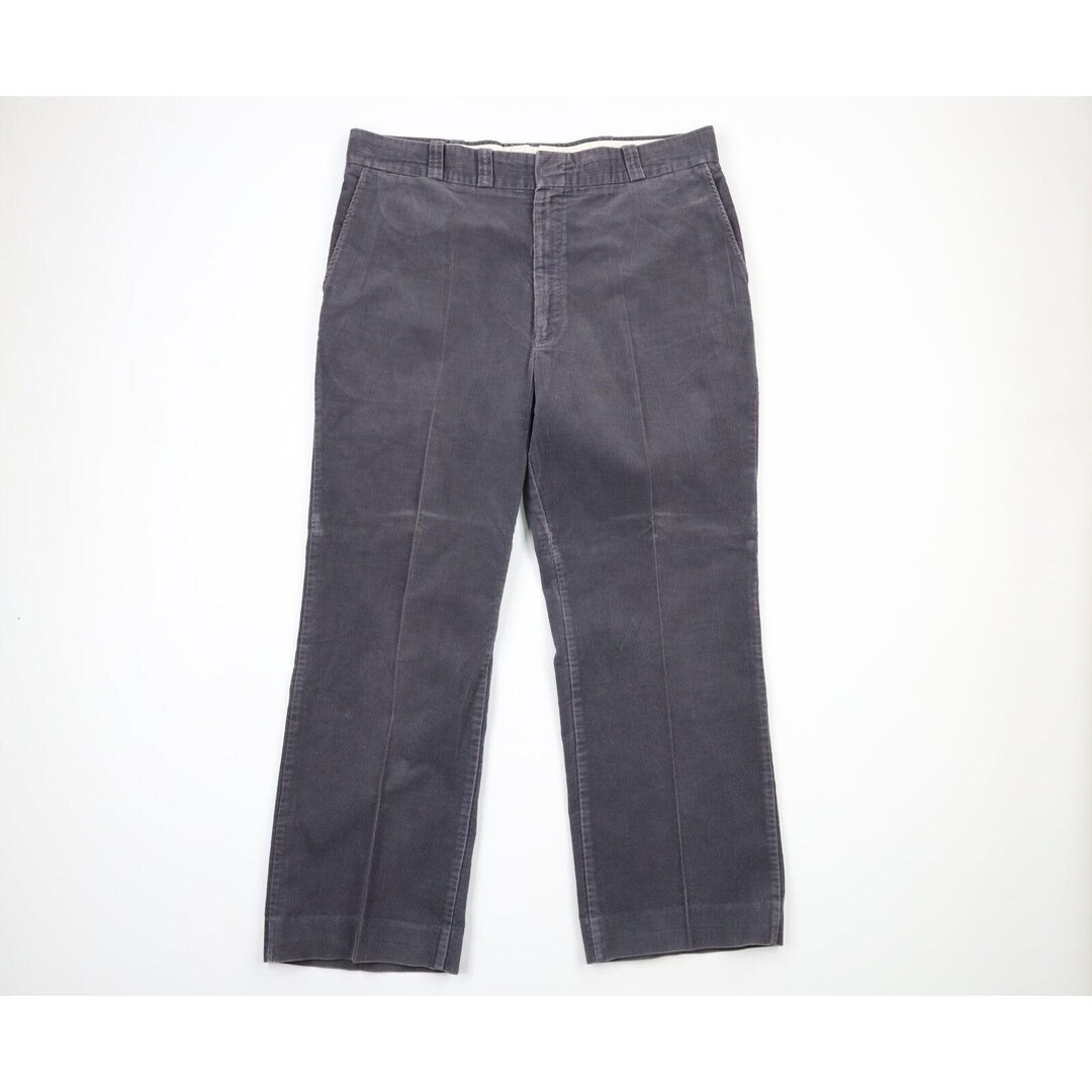 70s Big Mac Mens 38x29 Faded Wide Leg Corduroy Chino Pants Gray USA ...