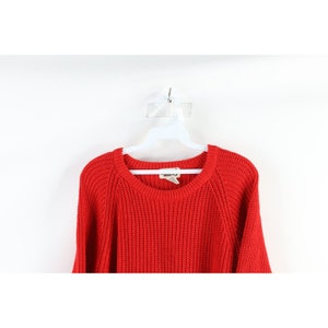 70s Streetwear Womens Medium Blank Chunky Ribbed Knit Crewneck Sweater ...