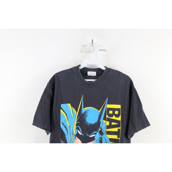 90s DC Comics Mens Large Faded Spell Out Batman Short… - Gem