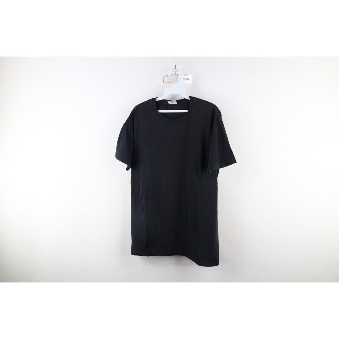 90s Calvin Klein Mens L Faded Blank Short Sleeve T-shirt Black Cotton ...
