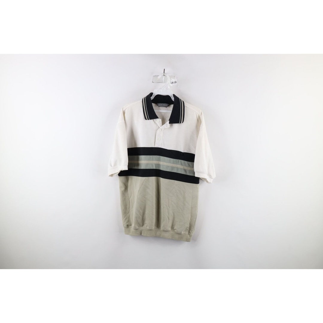 90s Streetwear Mens Medium Faded Color Block Pullover Polo Shirt Mob ...
