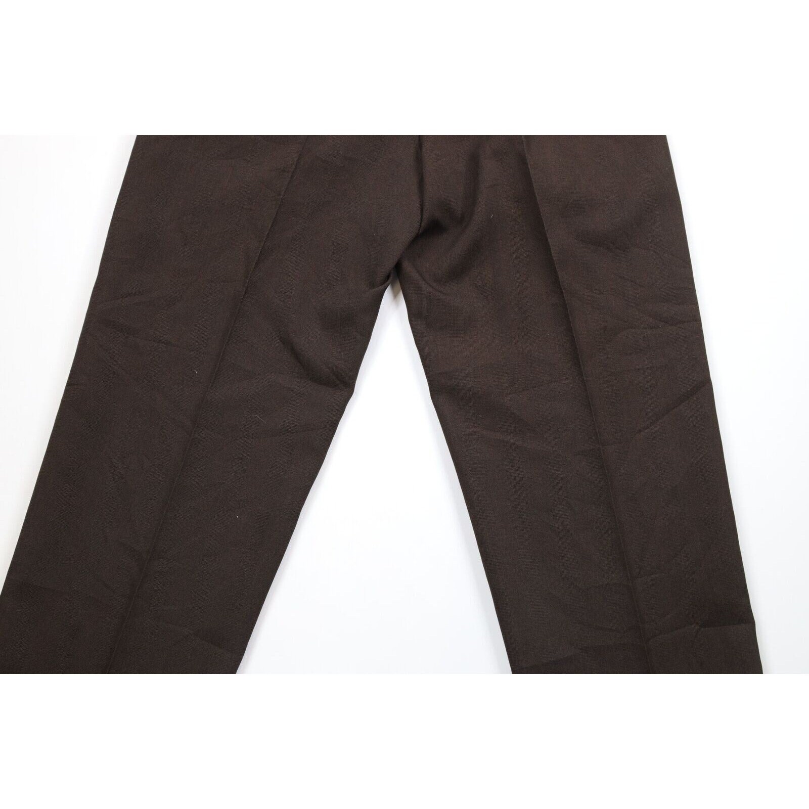 70s Streetwear Mens Size 30x32 Pleated Wide Leg Chino Pants Brown Plaid ...