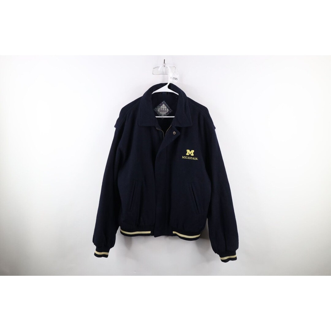 90s Mens M Distressed Spell Out University of Michigan Varsity Jacket ...