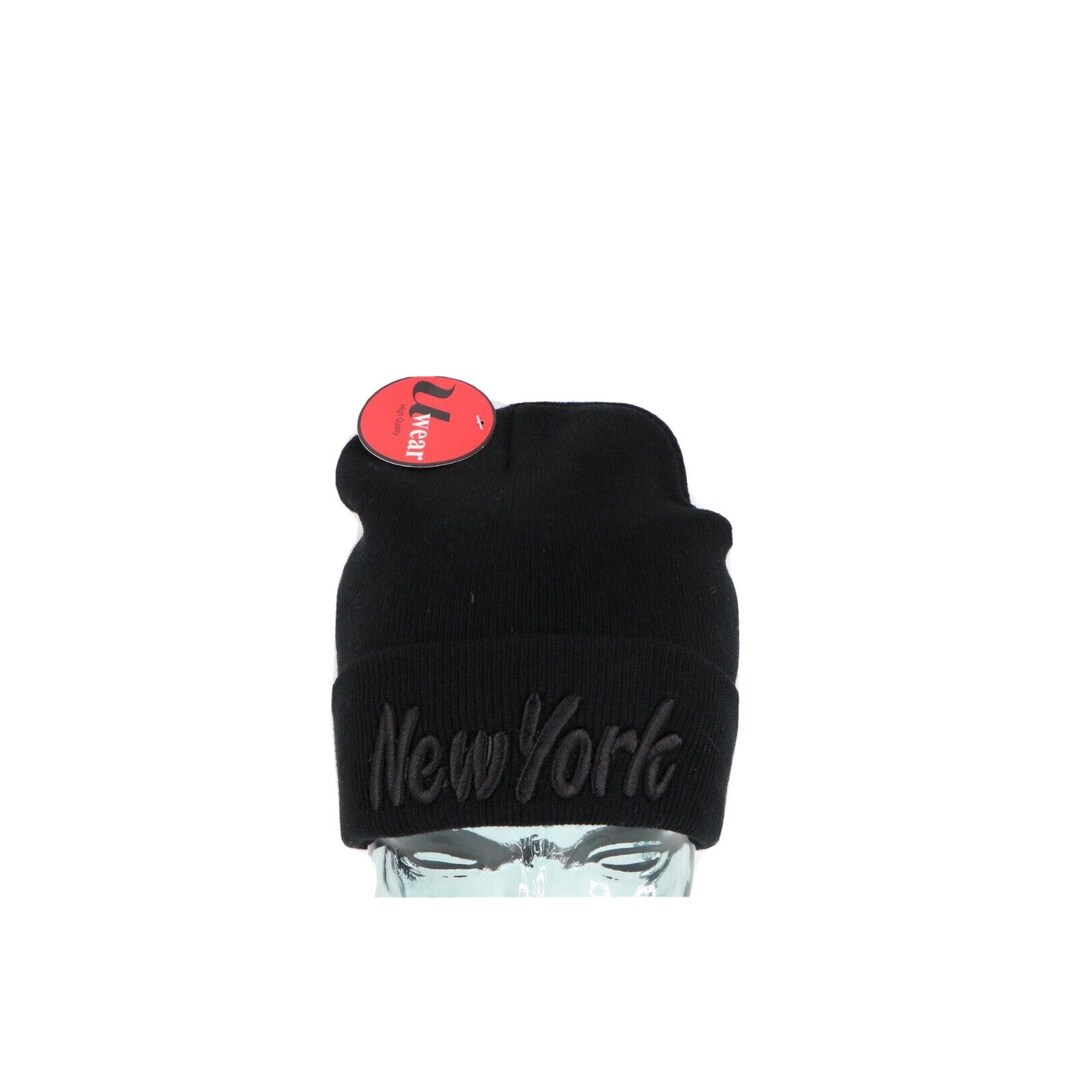 NOS Vintage 90s Streetwear New York Script Spell Out Winter Beanie Hat ...