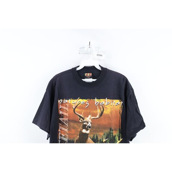 90s Mens Large Faded Spell Out Whitetail Deer Buck Na… - Gem