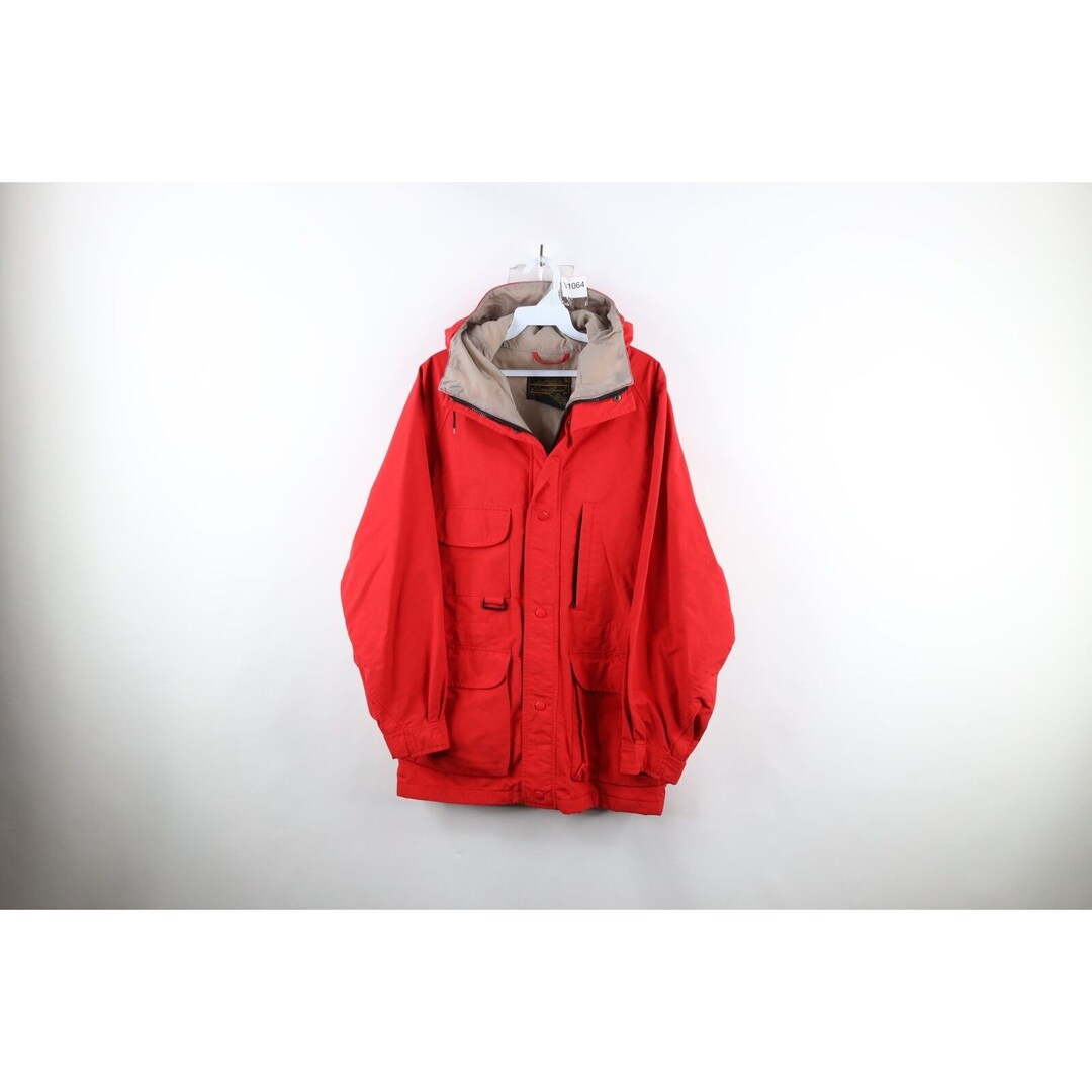 90s Eddie Bauer Mens Small Goretex Waterproof Hooded Rain Parka Jacket ...