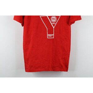 80s Mens Small Spell Out Yba NBA Players YMCA Short Sleeve T-shirt Red ...