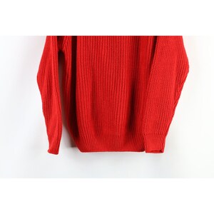 70s Streetwear Womens Medium Blank Chunky Ribbed Knit Crewneck Sweater ...