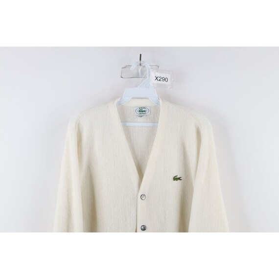 80s Izod Lacoste Mens Medium Croc Logo Knit Cardigan … - Gem