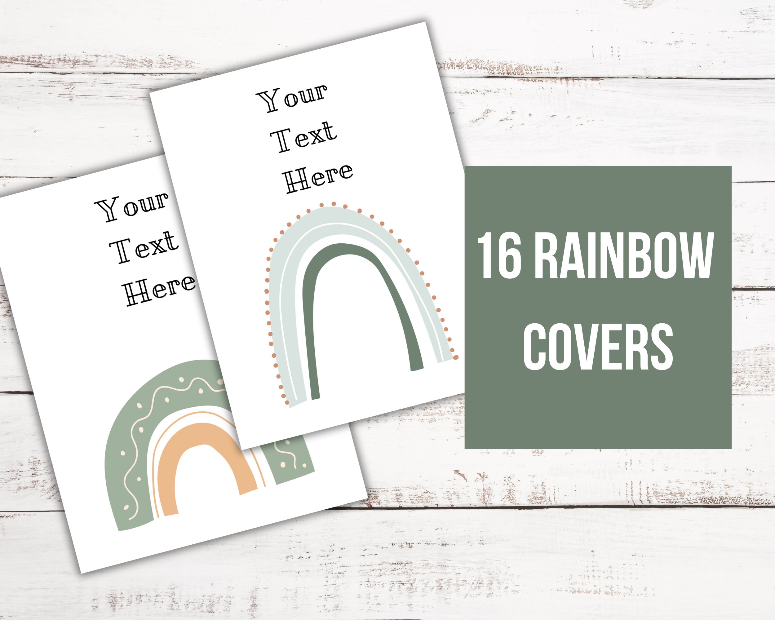 EDITABLE Organic Rainbow Binder Covers & Spines Printable Binder Covers ...