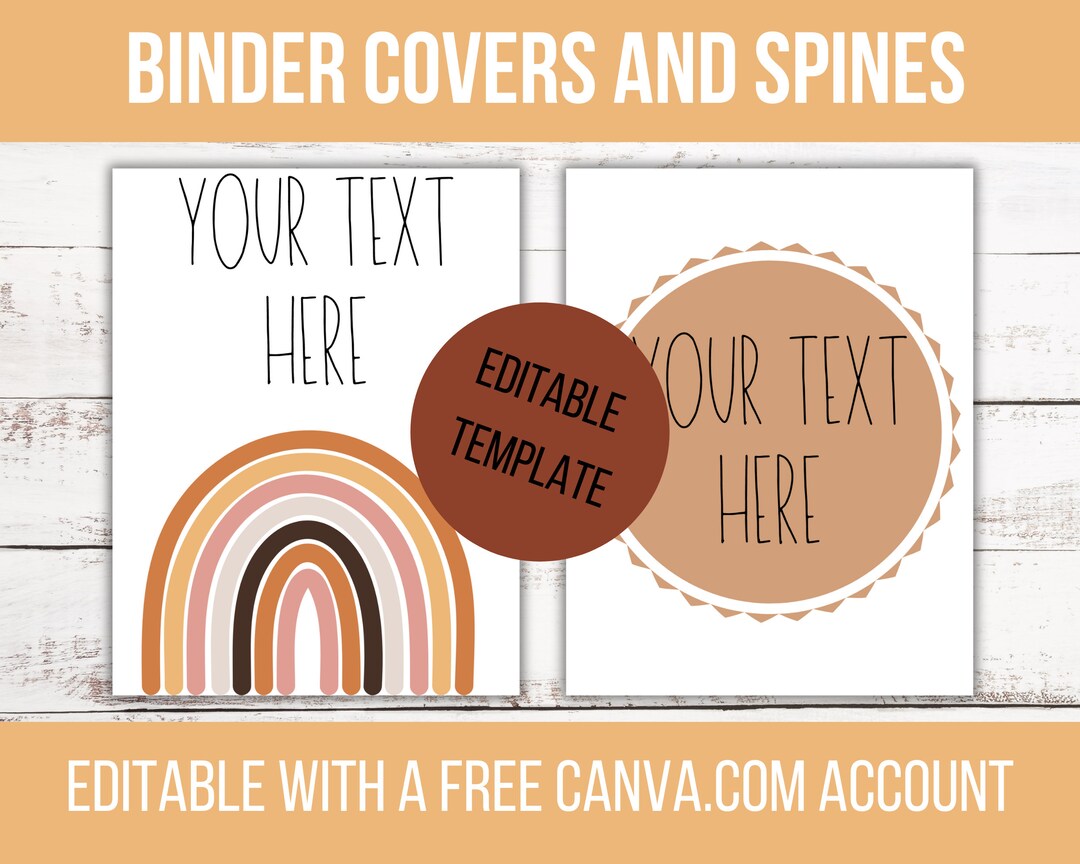EDITABLE Boho Binder Covers & Spines Printable Binder Covers Elementary ...