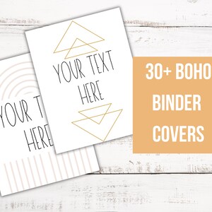 EDITABLE Boho Binder Covers & Spines Printable Binder Covers Elementary ...