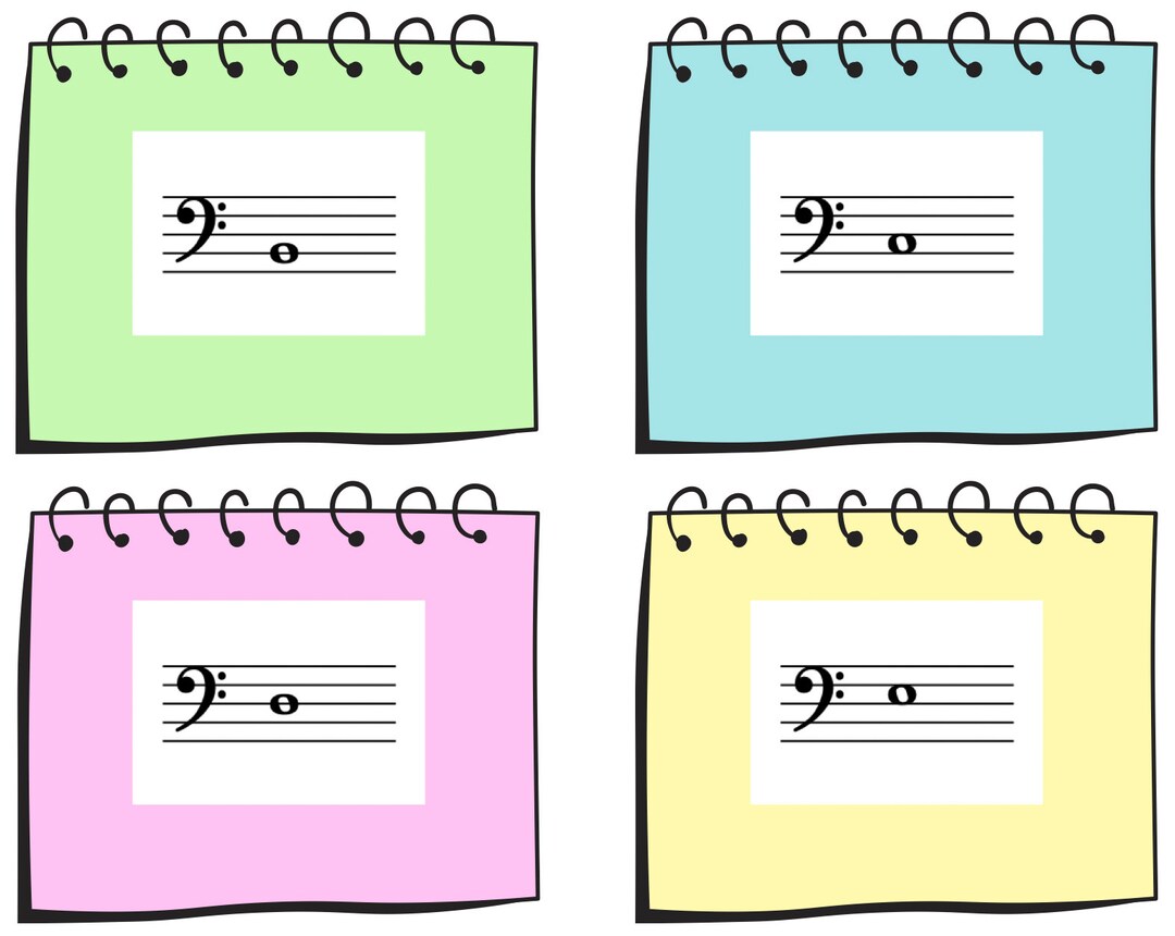 Bass Clef Notes Flashcards - Etsy