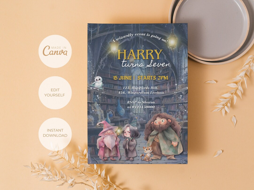 Harry Potter Birthday Invitation Harry Potter Invite for Boys Girls ...