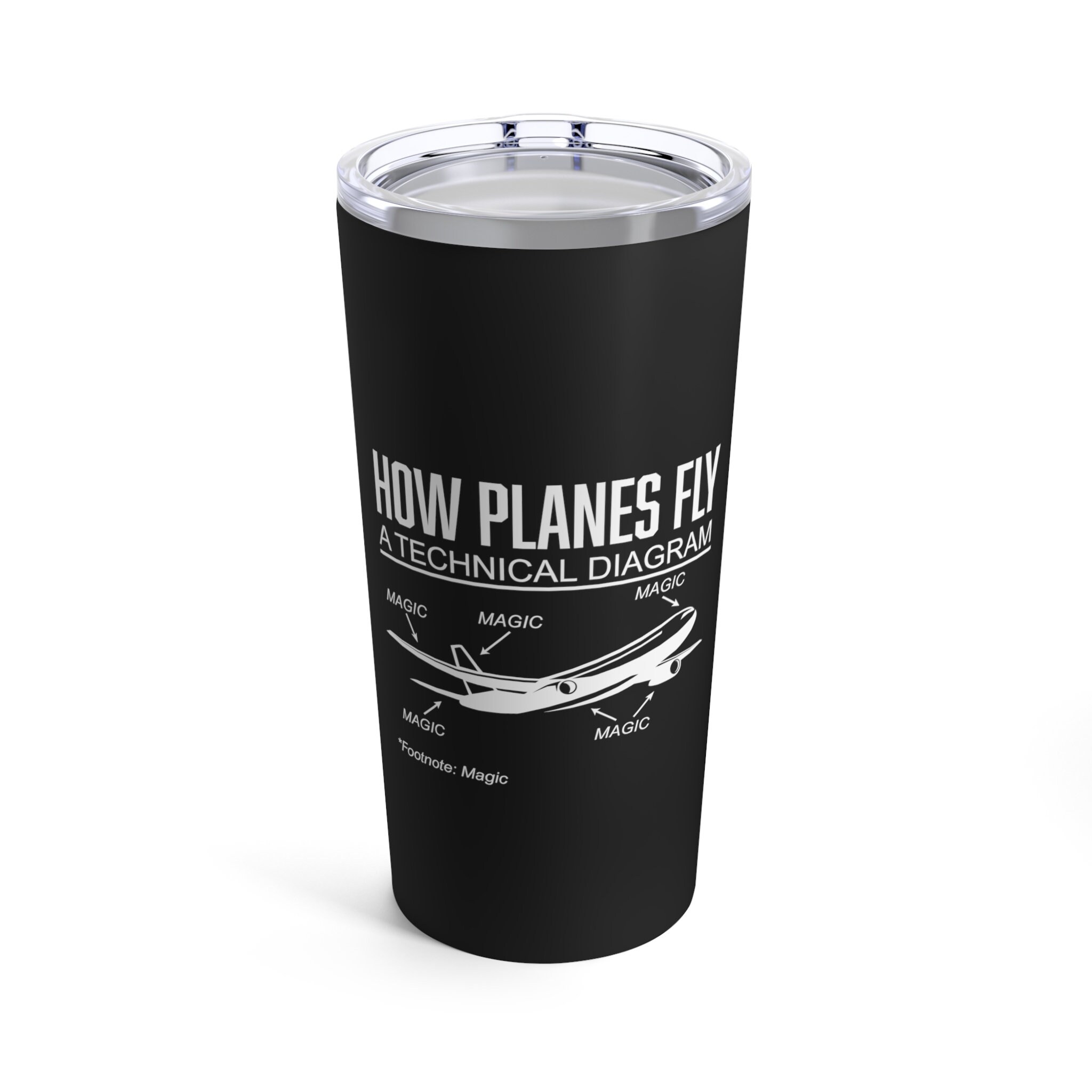 How Planes Fly A Technical Diagram Magic Black Tumbler 20oz, Aviation ...
