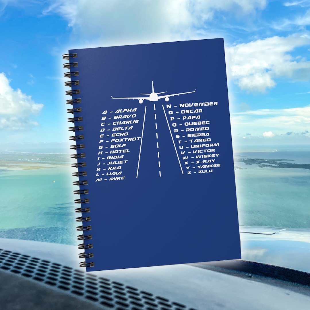 Pilot Alphabet Blue Spiral Notebook, Flight Training Notebook, Pilot ...