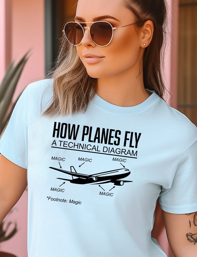How Planes Fly A Technical Diagram Magic Jersey Unisex T-shirt ...
