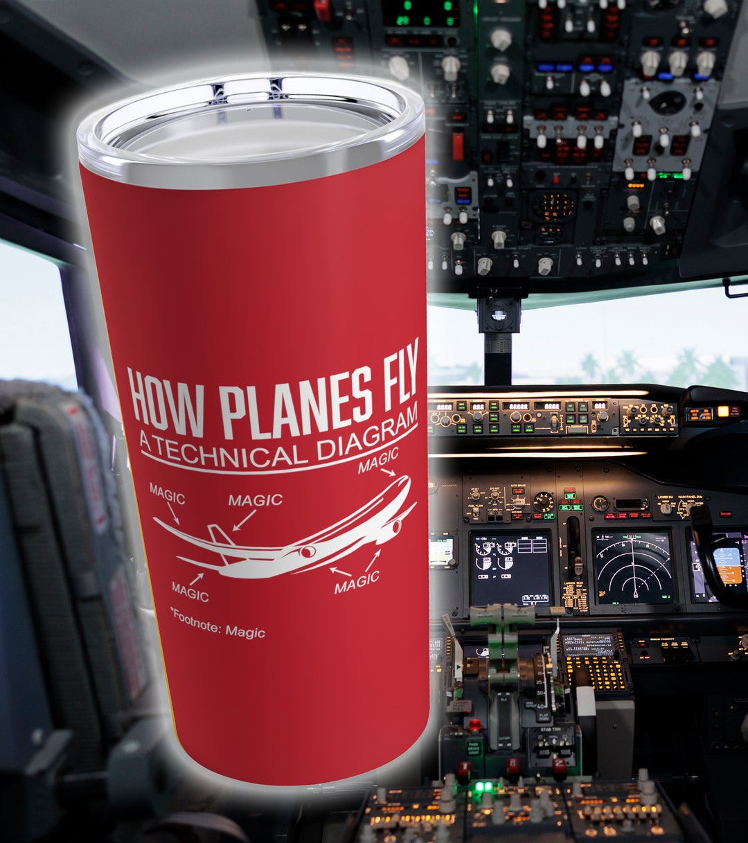 Red Pilot Tumbler 20oz, Aviation Travel Mug, Pilot Insulated Mug, How ...