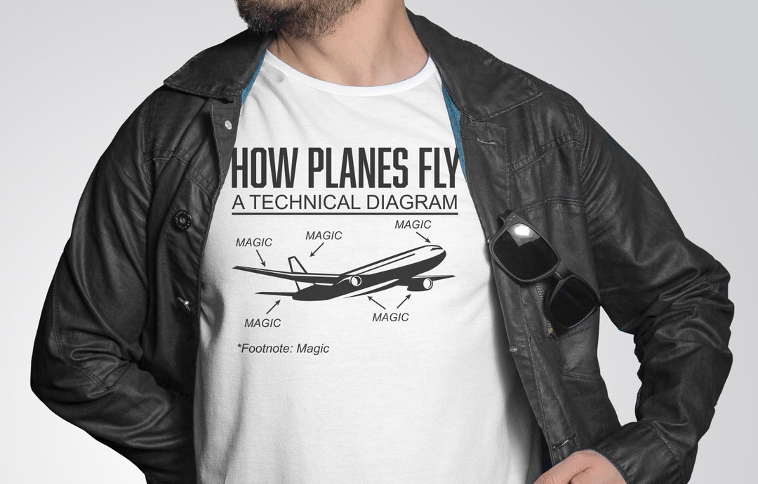How Planes Fly A Technical Diagram Magic Jersey Unisex T-shirt ...