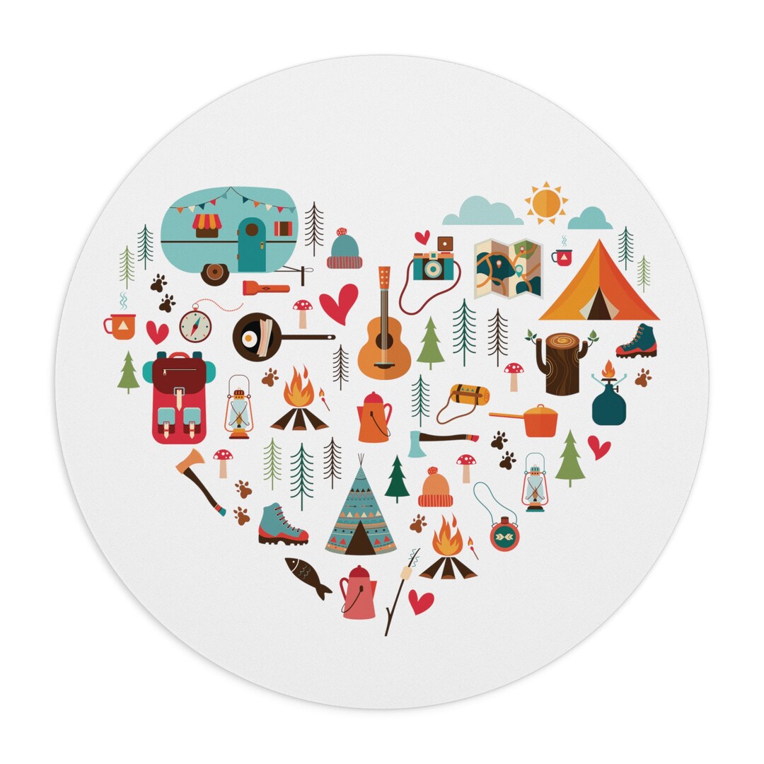 Camping Heart Mouse Pad, Gifts for Campers, Hiking Gifts, Camping Gifts ...