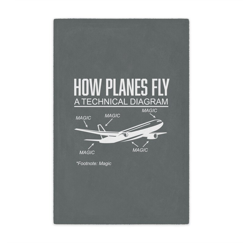 How Planes Fly A Technical Diagram Magic Dark Gray Velveteen Minky ...