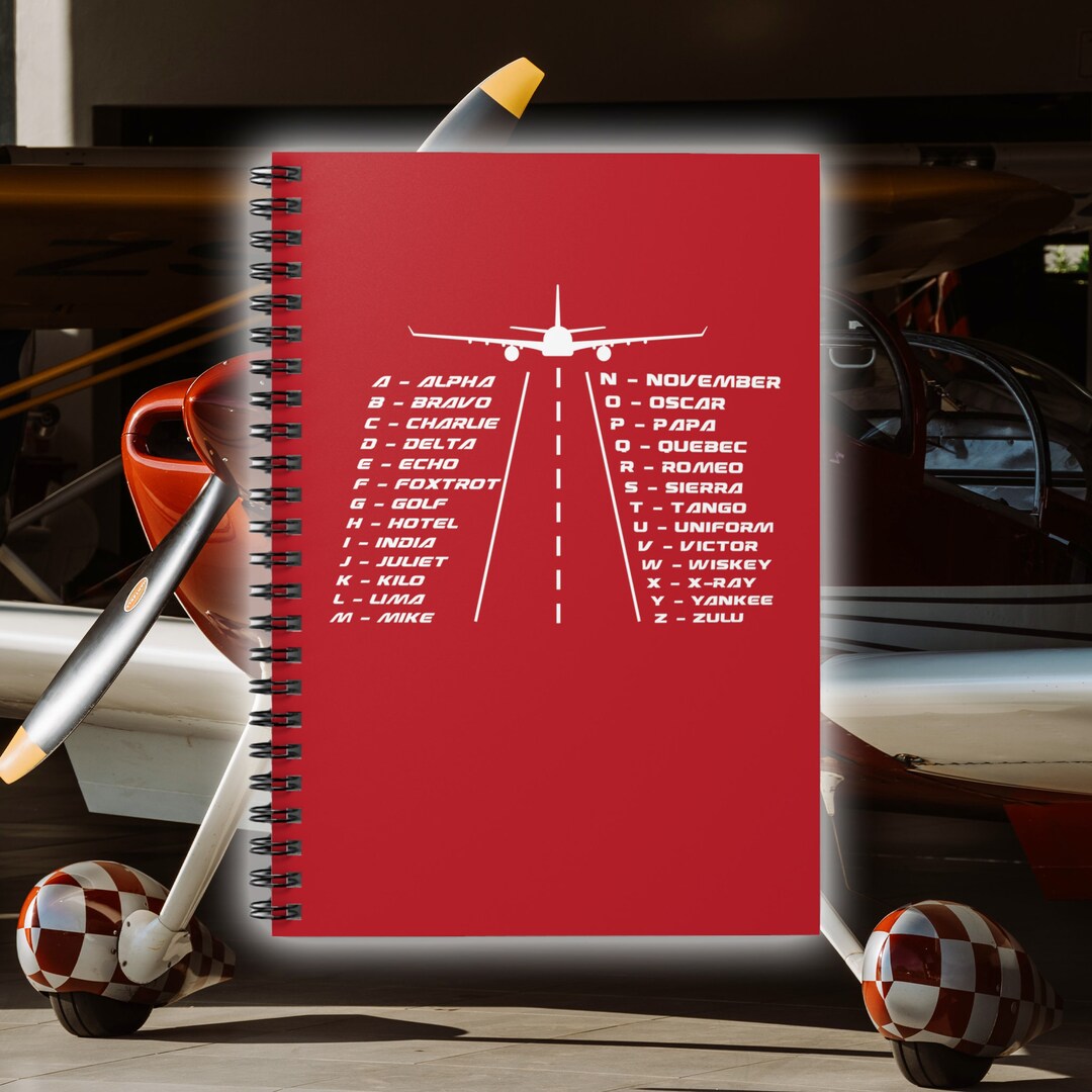 Pilot Alphabet Red Spiral Notebook, Flight Training Notebook, Pilot Journal, Aviation Notebook ...